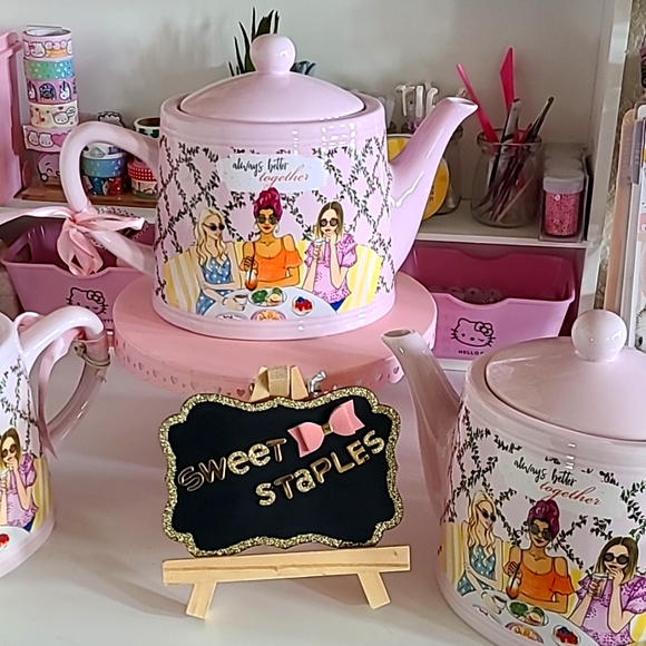 Certified International | Kitchen | Pink Girlfriends Teapot Shabby Chic ...